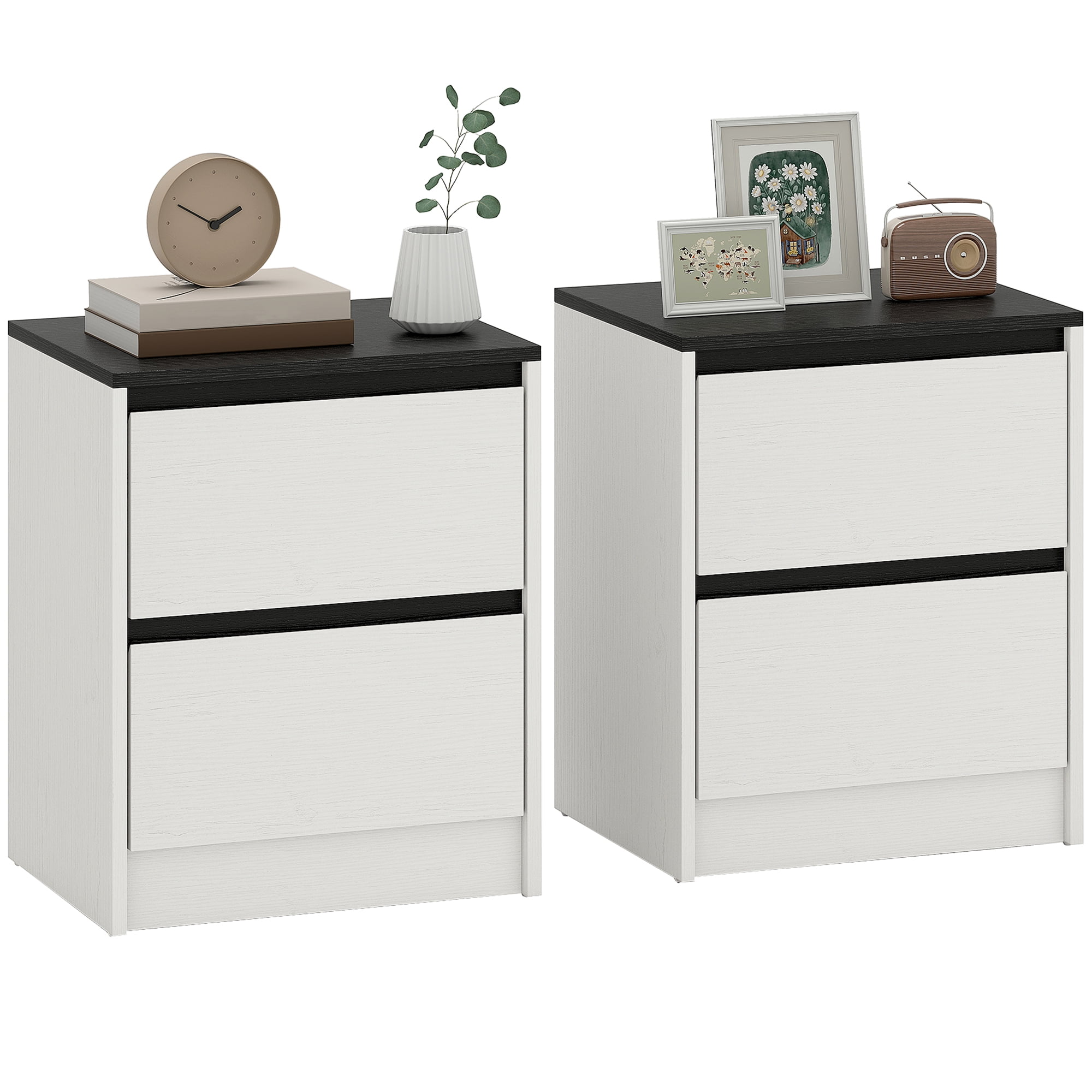 Click here for Homcom Nightstands Set Of 2  Modern Bedside Tables... prices