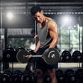 Philosophy Gym Rubber Fixed Barbell, 60 LB Pre-Loaded Weight Straight ...