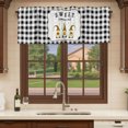 Bee Dwarf 2 Panels Kitchen Valance, Sweet Gnomes Black White Plaid Farm ...