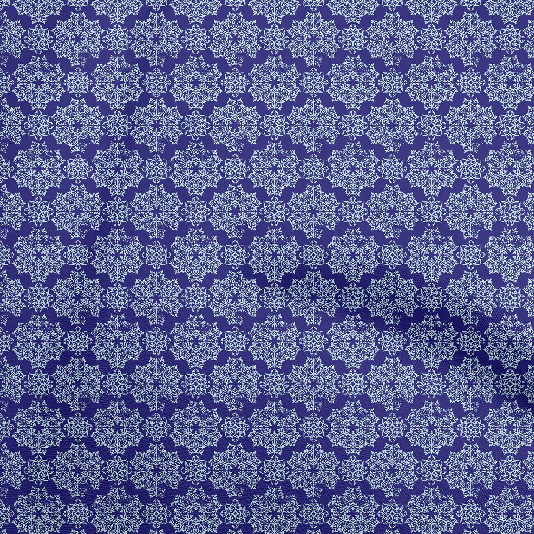 oneOone Velvet Navy Blue Fabric Mandala Sewing Material Print Fabric By ...