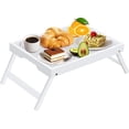 Bed Tray Table with Folding Legs,Bamboo Breakfast in Bed for TV Table ...