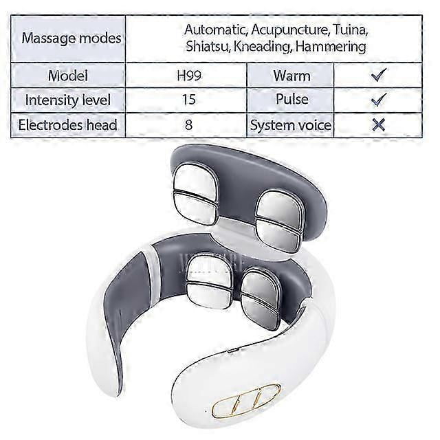 Electric Smart Neck Back Pulse Massagers Rechargeable Hot Compression ...