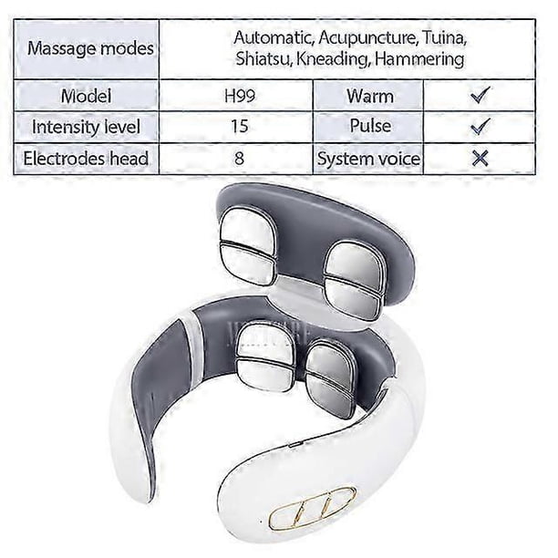 Electric Smart Neck Back Pulse Massagers Rechargeable Hot Compression ...