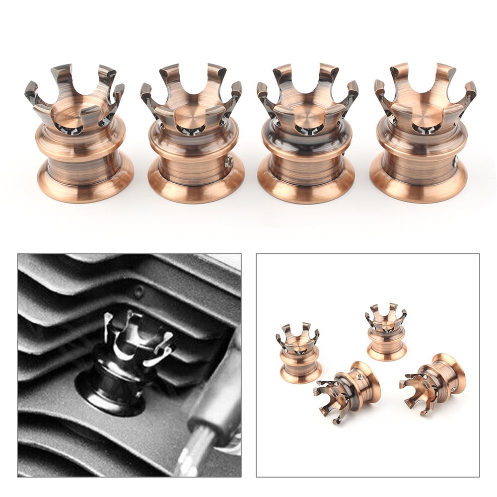 ZS Bronze CNC Motorbike Head Bolt Topper Cover Cap Engine Cover Trim ...