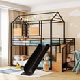 LHYY Twin Over Twin Metal Bunk Bed,Metal Housebed with Slide and ...