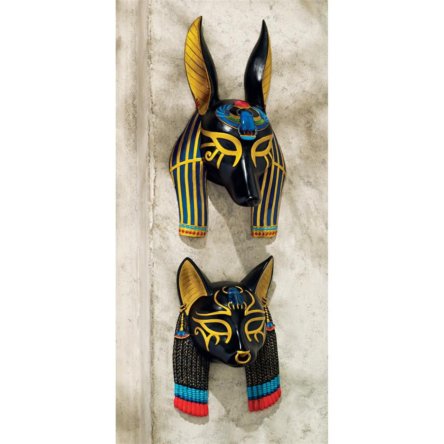 Design Toscano Masks of Ancient Egyptian Gods: Set of Anubis and Bastet ...