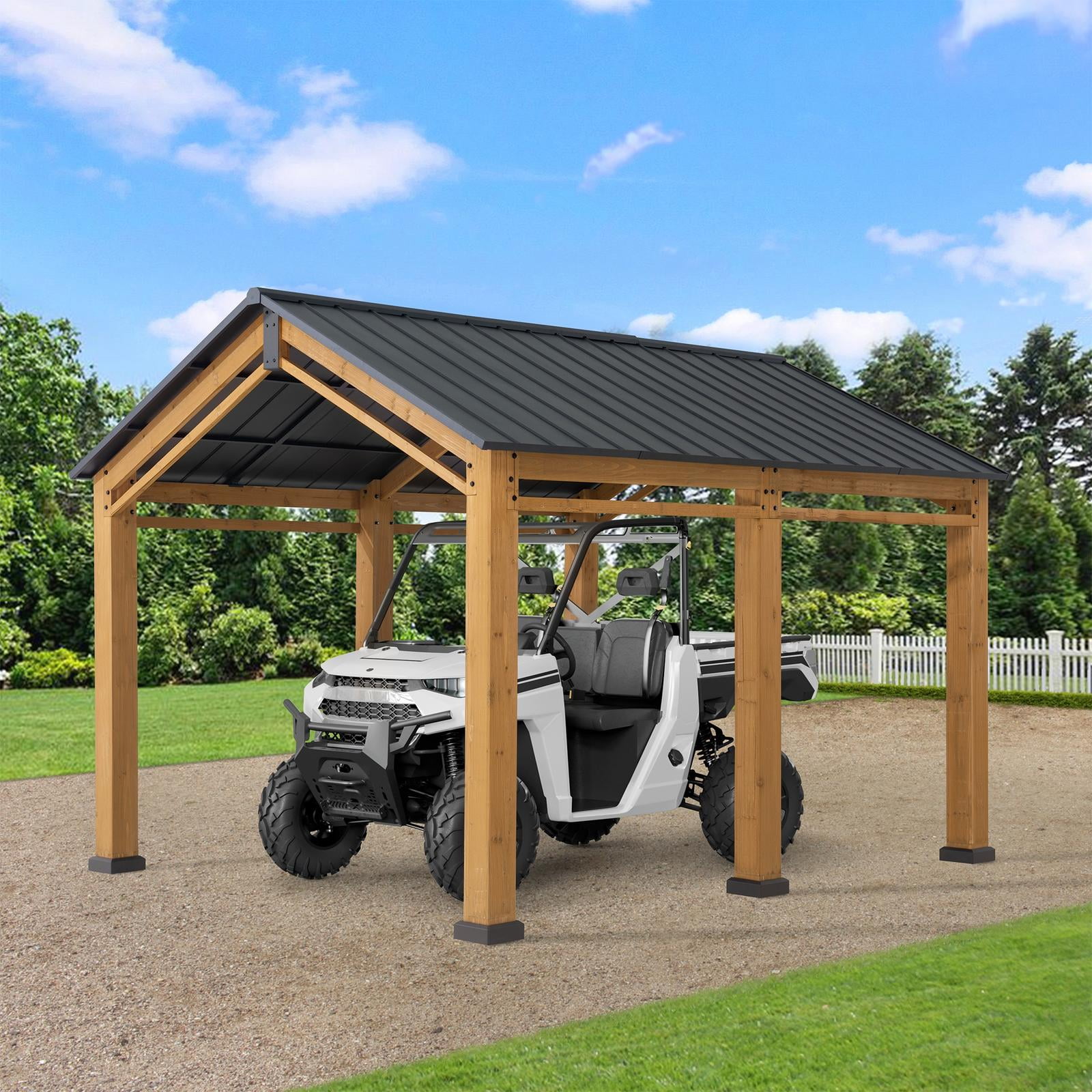 Click here for Sunjoy Group Sunjoy Wood Gazebo 13 Ft. X 11 Ft. Ha... prices