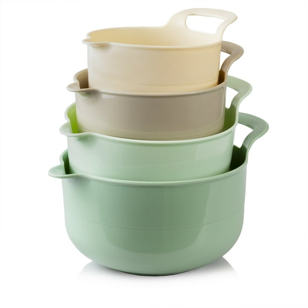 Cook with Color Mixing Bowls - 4 Piece Nesting Plastic Mixing Bowl Set ...