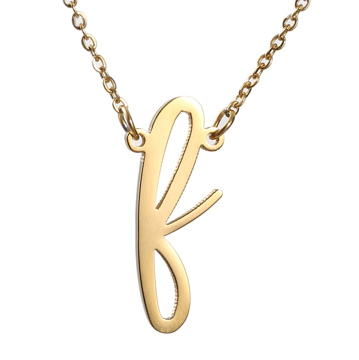 Initial F Necklace 18k Gold Plated Stainless Steel Girls Jewelry ...