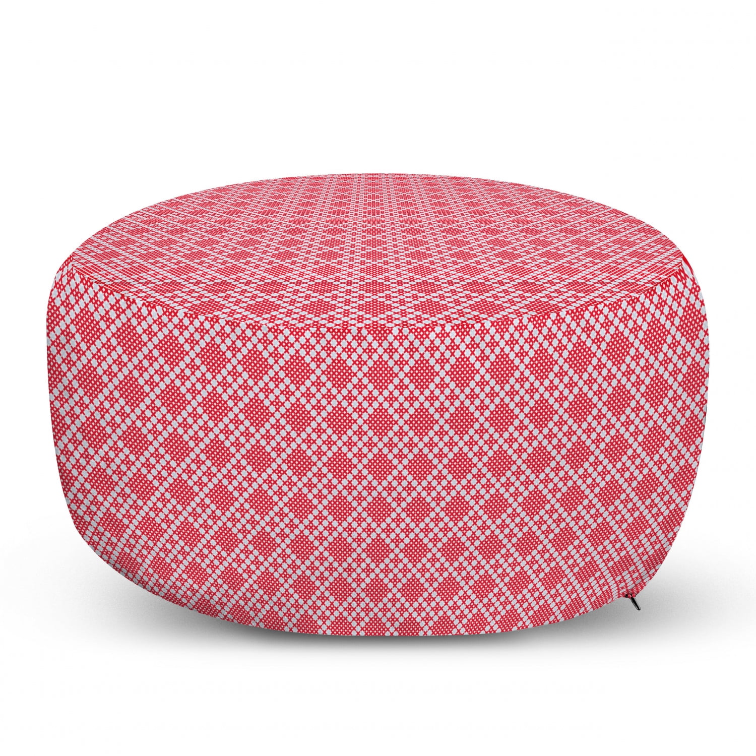 Ethnic Pouf Cover with Zipper, Traditional Russian Slavic Stitch ...