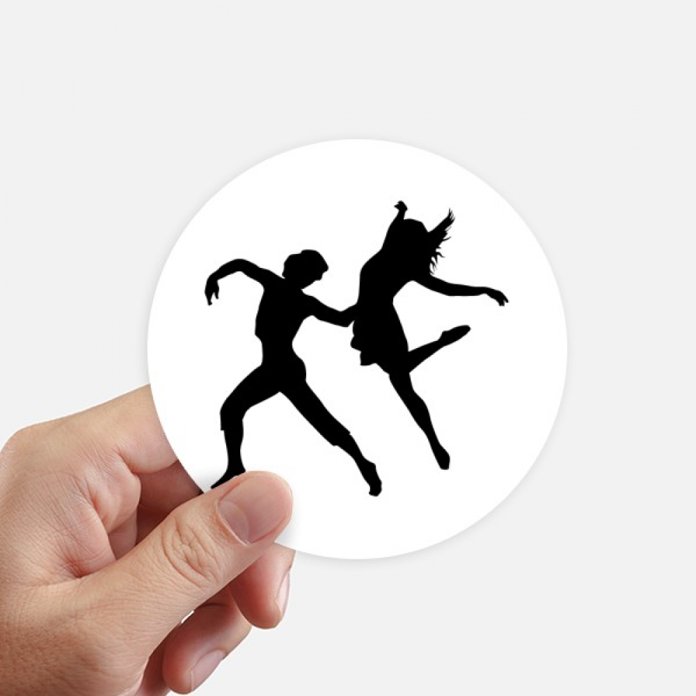 Duet Dance Dancer Sports Performance Sticker Round Wall Suitcase Laptop ...