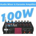 BOMGE 6 Channel dj powered audio sound mixer amplifier,100 W Stereo Speaker Home Audio Receiver ...