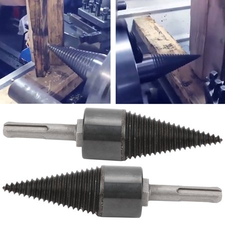 Cergrey 2Pcs Twist Firewood Splitter Wood Cone Punch Drill Bit Split ...