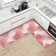 Pink Floral Boho Kitchen Rug Set, Anti-Fatigue Washable Non-Slip Mats ...