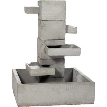 Solid Rock Stoneworks Extra Large 3 Tier Concrete Fountain- 64" Tall ...