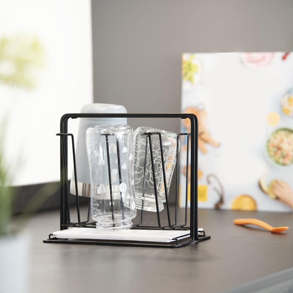 Buy Xigeapg 6 Bottle Dish Drainer Metal Bottle Holder, Drip Rack for ...