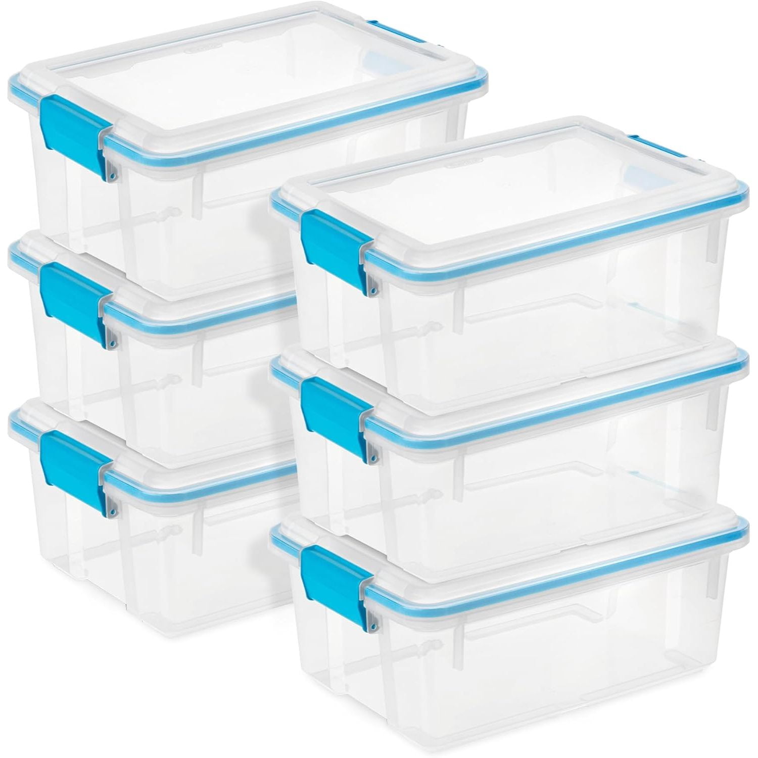 Sterilite 6-Pack Gasket Box, Weather-Resistant Storage Bins with ...