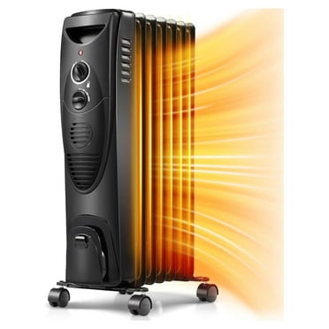 Costway 1500W Oil-Filled Radiator Heater Portable Electric Space Heater ...