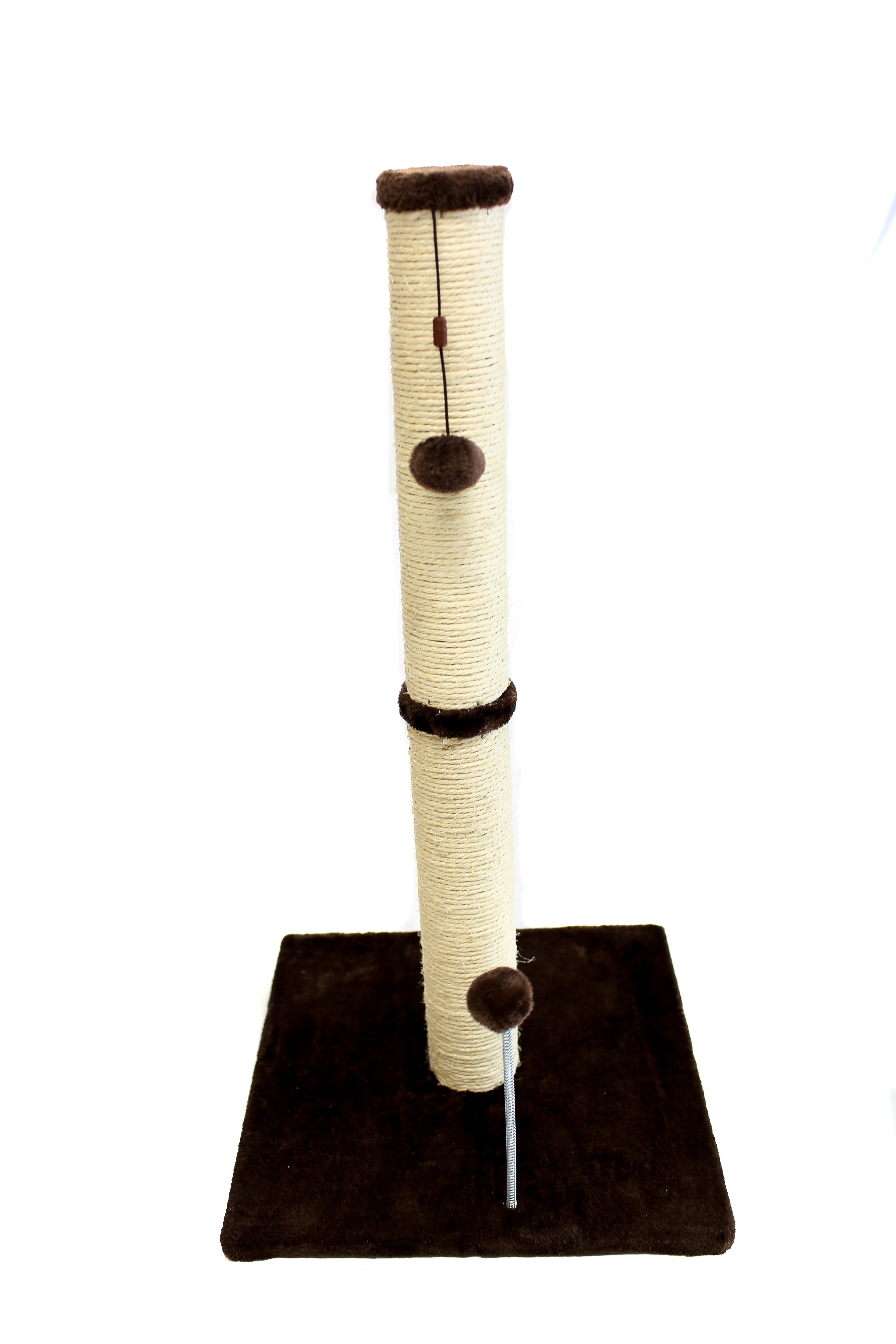 Cat Craft 30 inch Sisal Scratching Post (Dark Chocolate Fur 16x16 Base ...