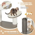 Gymax Cat Tree with Litter Box Enclosure 2-in-1 Modern Cat Tower with ...