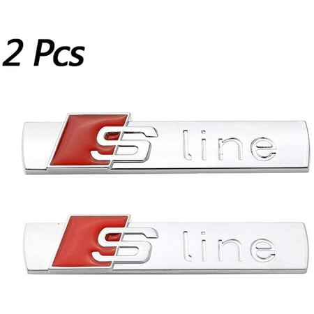 TILIY 2pcs 3D S line Car Emblems Badge Blade Side Fender Sticker For ...