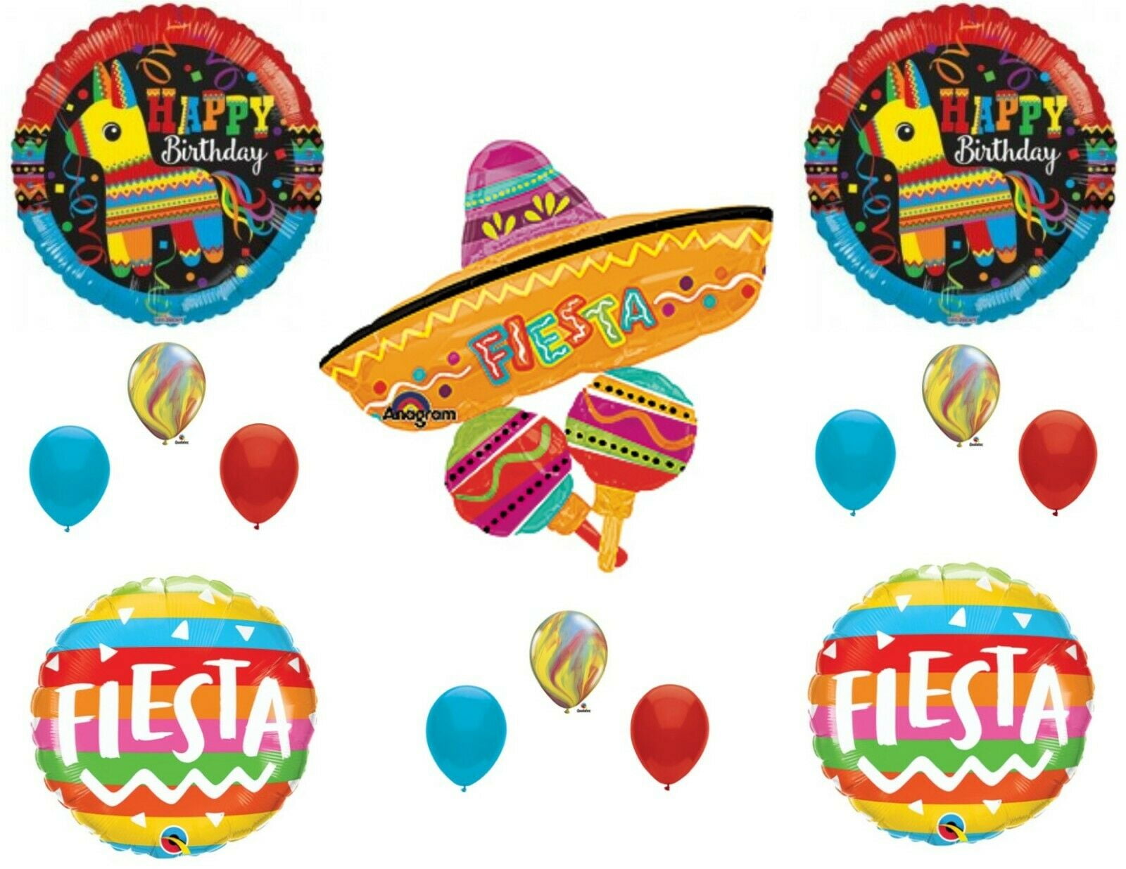 New Fiesta Pinata Sombrero Birthday Party Balloons Decoration Supplies ...