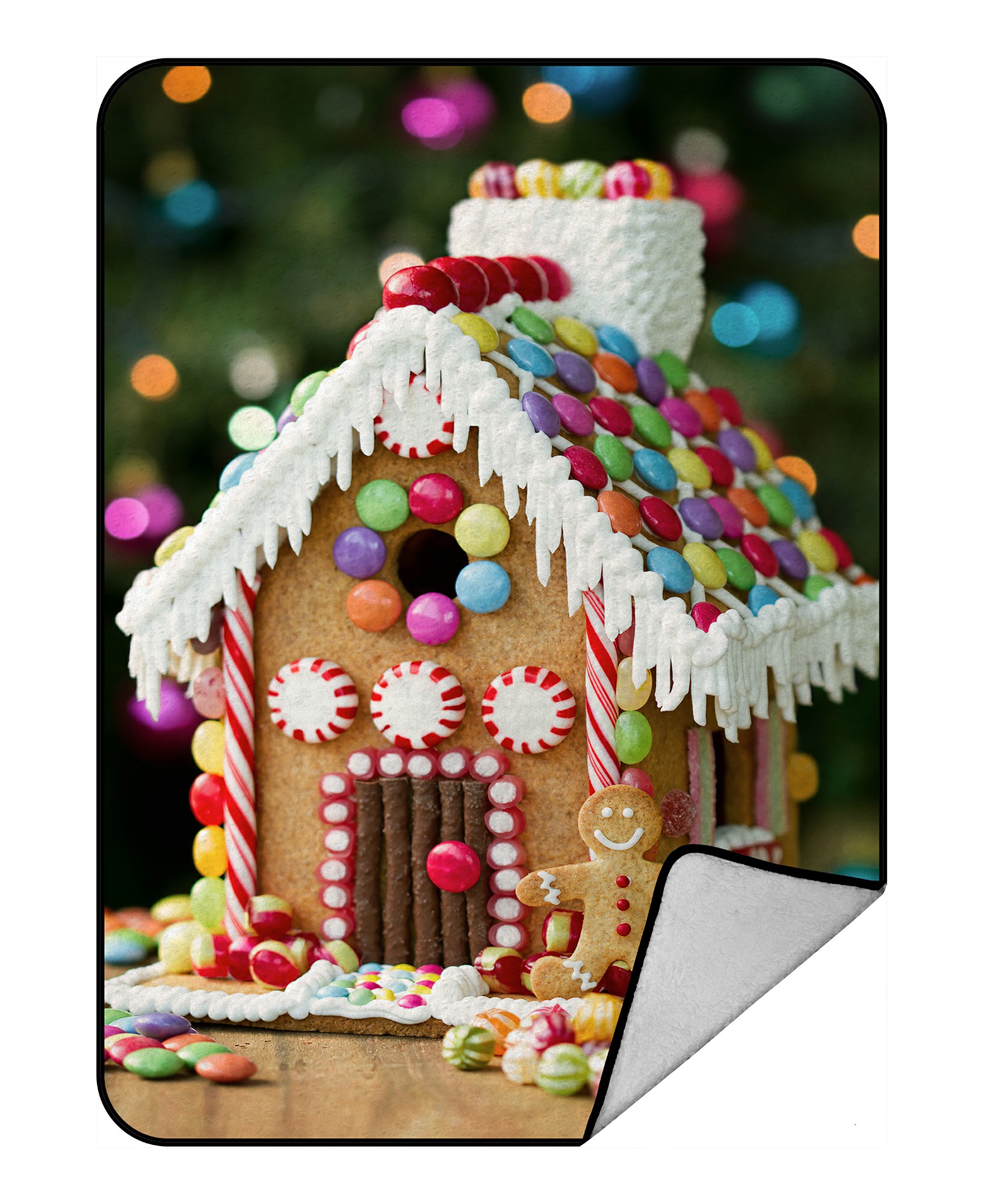 ABPHQTO Gingerbread House Fleece Blanket Fleece Back Throw Blanket ...