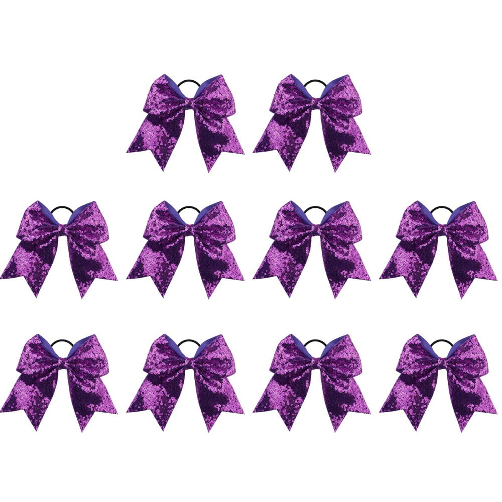 10PCS Large Cheer Bows for Girls,7.8"Handmade Grosgrain Ribbon Hair ...