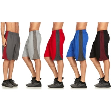 5 Pack: Men's Mesh Athletic Performance Gym Shorts with Pockets (S-3X ...