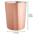 mDesign Small Round Metal 1.7 Gallon Trash Wastebasket/Recycling Can ...