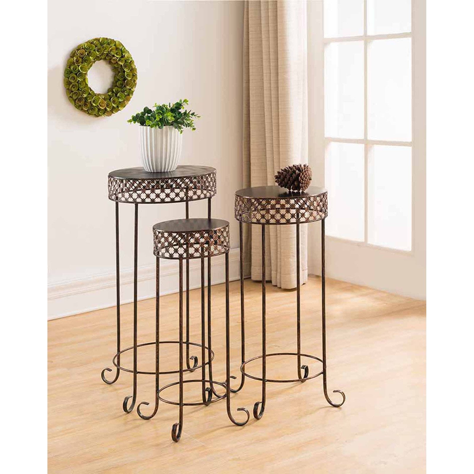 KB PS66 Metal Side Tables, Brushed Copper - 3 piece - Walmart.com
