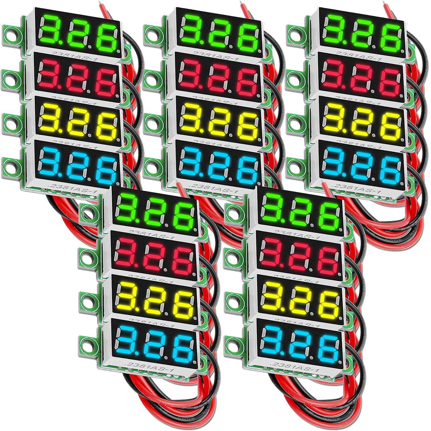 Mini voltímetro digital de 5 x 0,28 pulgadas con pantalla LED de 7 ...