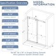 VelaDream Frameless Single Sliding Shower Door 6074 Silver, 60"W x 74 ...