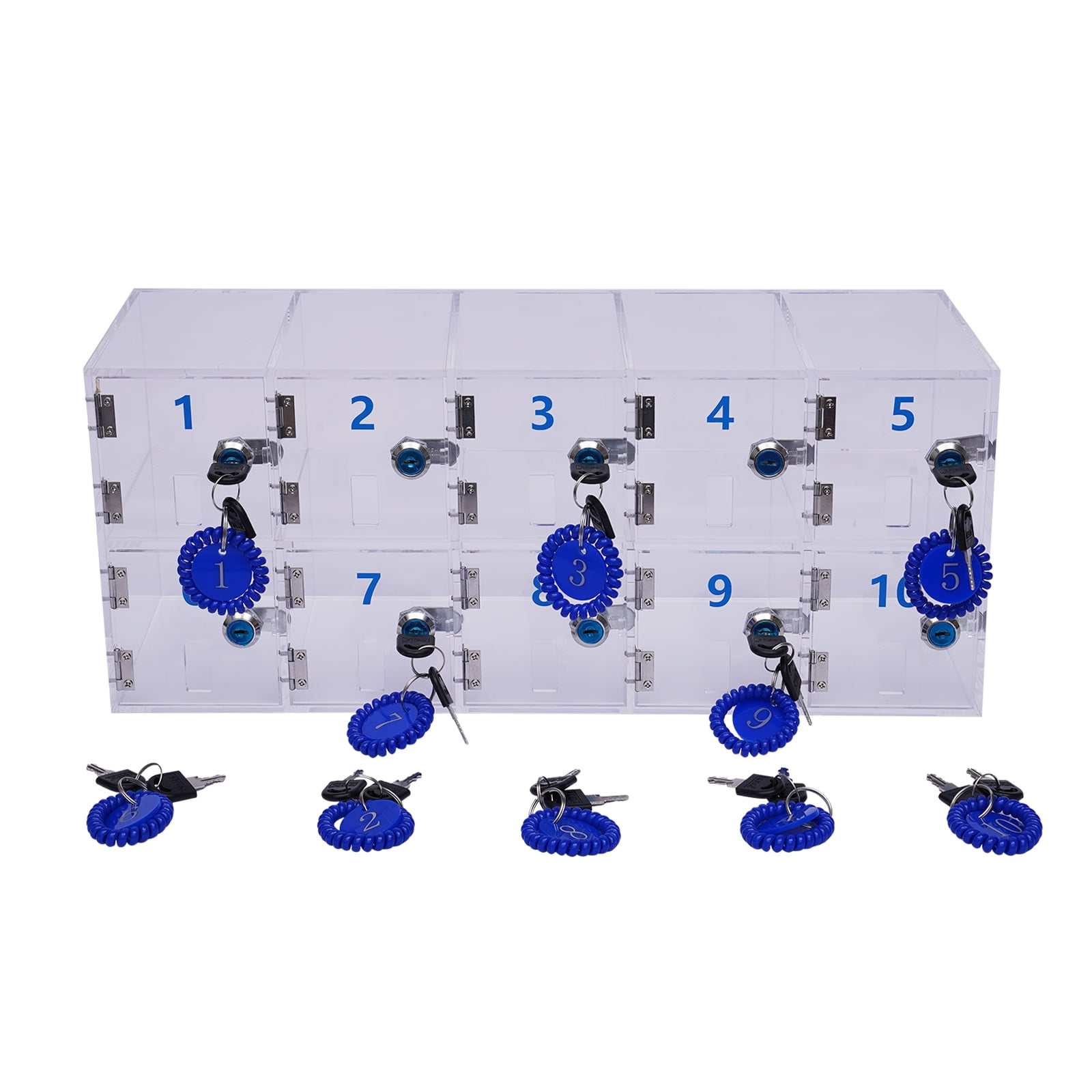 Buy Anqidi Clear Acrylic Cell Phone Locker Box, 10 Slots Wall-Mounted ...