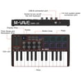 M-WAVE 25-Key USB MIDI Keyboard Controller, Backlit Pads, Semi-Weighted ...