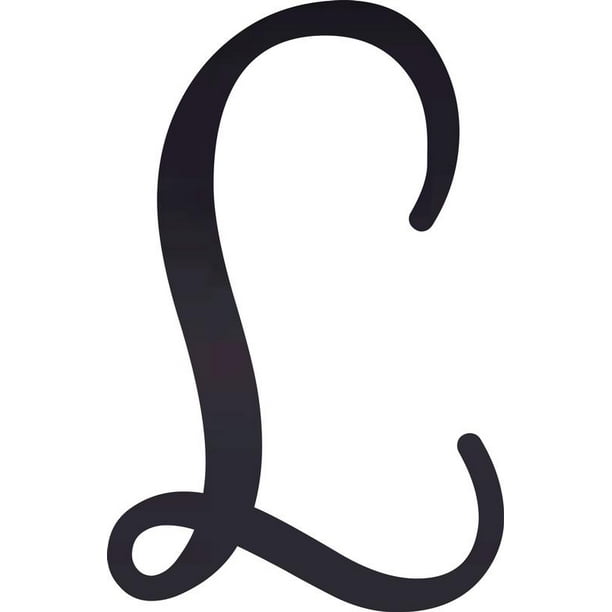 Acrylic Letter L Script, 3'' Tall Transparent Black Alphabet Craft ...