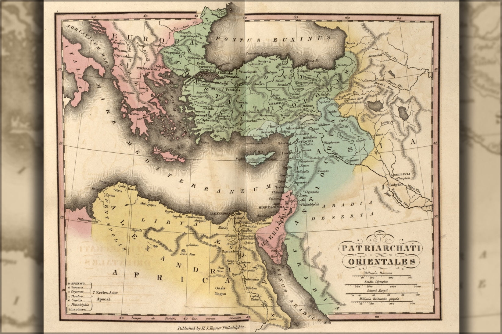 24"x36" Gallery Poster, Map of ancient greece turkey israel egypt 1826 ...