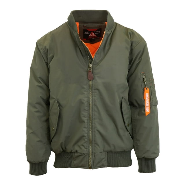 Men's Heavyweight MA-1 Bomber Flight Jacket - Walmart.com