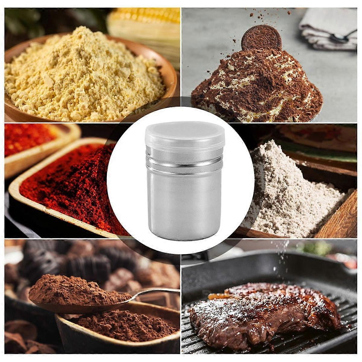 Stainless Steel Powder Sprinkler with Lid, Cocoa Powder Seasoning ...