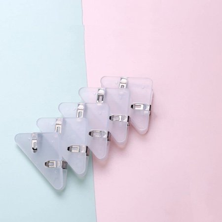 5 Pcs Stationery Corner Clip Plastic Triangle Bill Clip Bag Clips ...