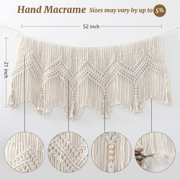 GALMAXS7 Macrame Valance Wall Hanging Boho Valance Window Treatments ...