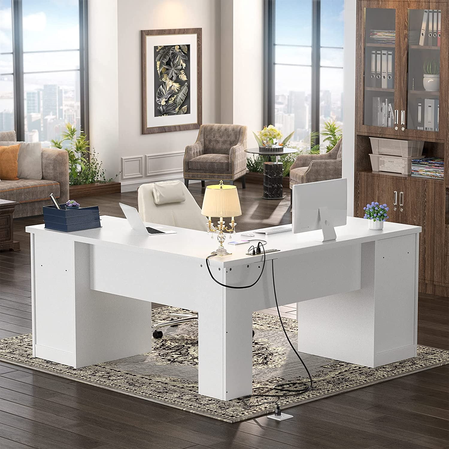 Modern White Office Desk