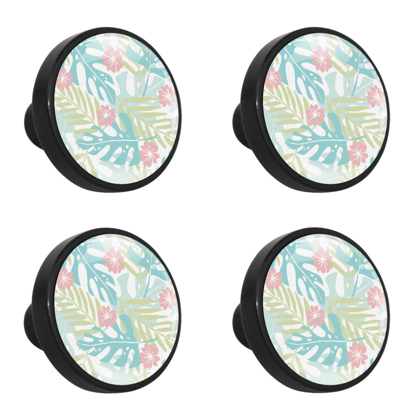 4 Pcs Tropical Leaves Knobs for Kitchen Cabinet Cupboard Dresser ...