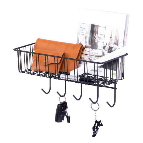 Metal Wall Mounted Entryway Organizer Rack With Hooks - Walmart.com