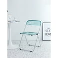 Pouseayar Transparent Clear Folding Chair PC Plastic Living Room Seat ...