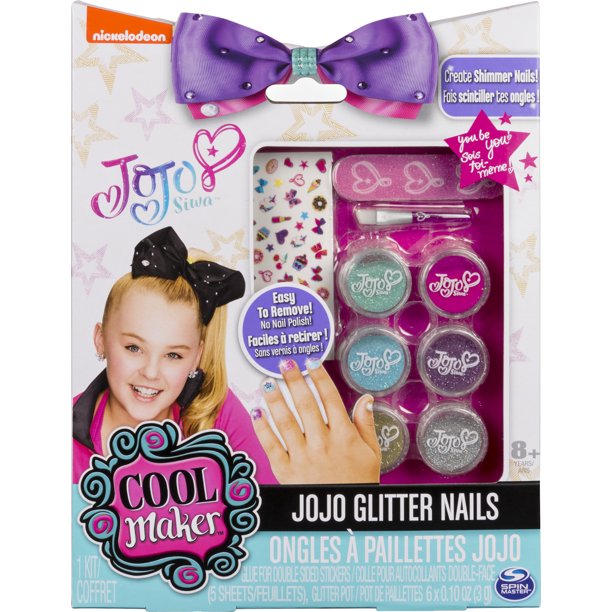 JoJo Siwa Glitter Nails - Glitter Manicure Kit with Custom Decals ...