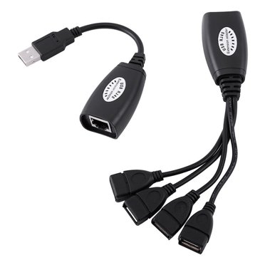 SANOXY USB over Cat5/5e/6 Extension Cable RJ45 Adapter Set - Walmart.com