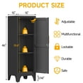 46"H Black Metal Locker with 1 Lockable Door and 2 Adjustable Shelves ...