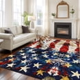 Abstract American Flag Washable Living Room Rugs 6'x9', Paint Splatters ...