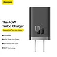 Baseus USB C Charger 40W Fast Charging Wall Charger Type C Charger Dual ...